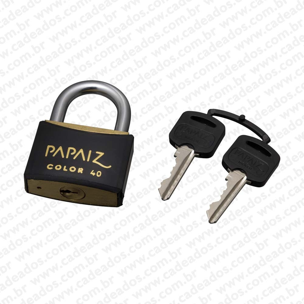 Cadeado Papaiz Color Preto 40 mm