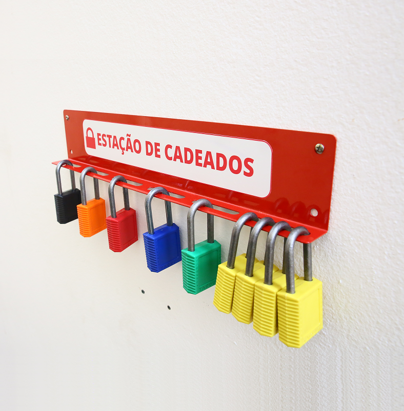 Estação de Bloqueio e Travamento para Cadeados em Aço Grande Tagout ... Estação de Bloqueio e Travamento para Cadeados em Aço Grande Tagout ...